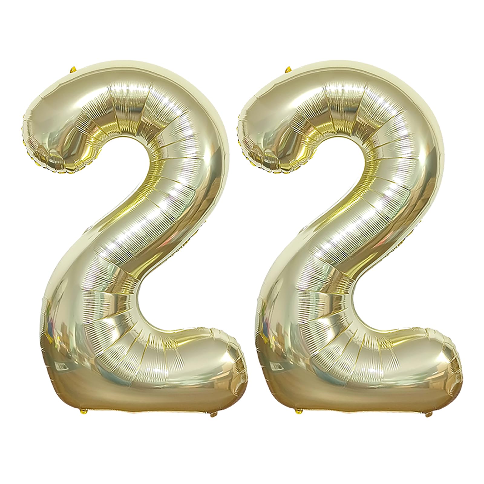 YFHVJTKO 40 Inch Number 22 Foil Balloons 22 Celebration Decorations for Happy 22th Birthday Party Wedding Bridal Shower Engagement Photo Shoot Anniversary Decoration, Number 22 Champagne Gold Balloon