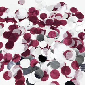 maroon confetti/maroon graduation decorations/burgundy silver table decorations/burgundy silver confetti/maroon engagement/burgundy silver birthday decorations weddings