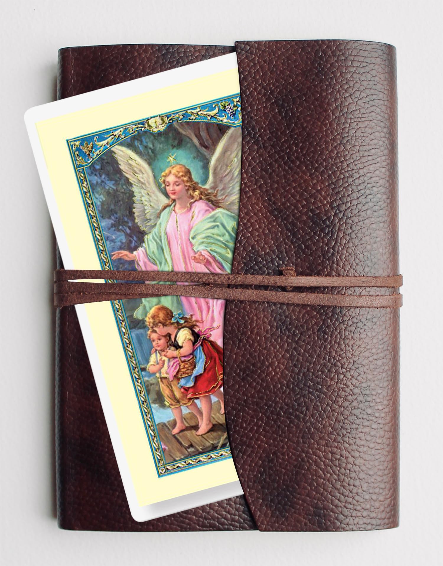 Spanish Catholic Guardian Angel Prayer Card - with Guardian Angel Coin - Laminated Double Sided Guardian Angel Holy Card, Guardian Angel Token - Angel De La Guarda Oracion Tarjetas - 6 Items Total