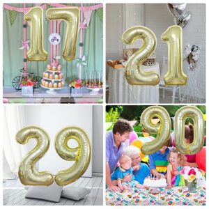 YFHVJTKO 40 Inch Number 22 Foil Balloons 22 Celebration Decorations for Happy 22th Birthday Party Wedding Bridal Shower Engagement Photo Shoot Anniversary Decoration, Number 22 Champagne Gold Balloon