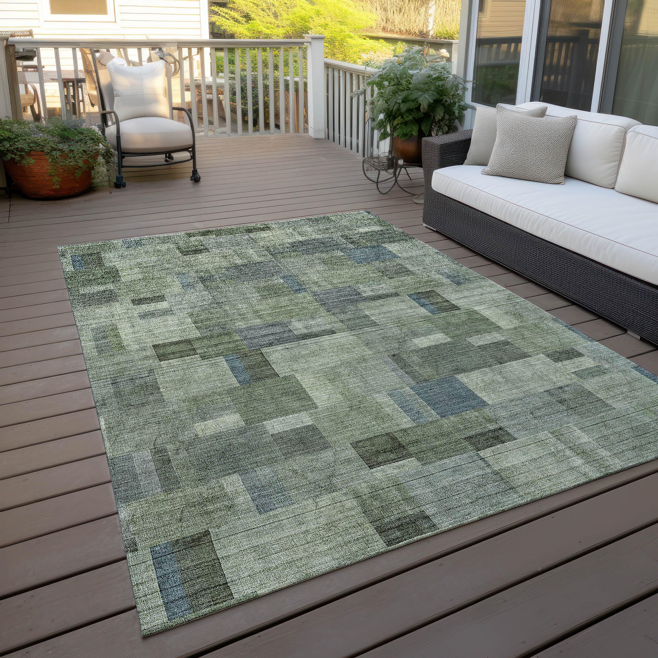 Addison Rugs Chantille ACN639 Green 2'6" x 3'10" Indoor Outdoor Area Rug, Easy Clean, Machine Washable, Non Shedding, Bedroom, Living Room, Dining Room, Kitchen, Patio Rug