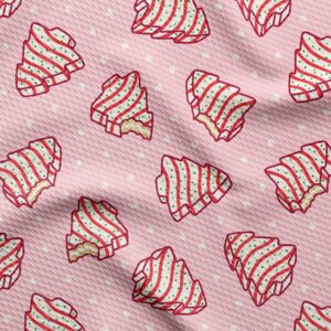 Christmas Bullet Textured Fabric by The Yard Floral Stretch Liverpool - 1 Yard Thick Knit Jersey Fabric for Bows Clothes Sewing (AA943)