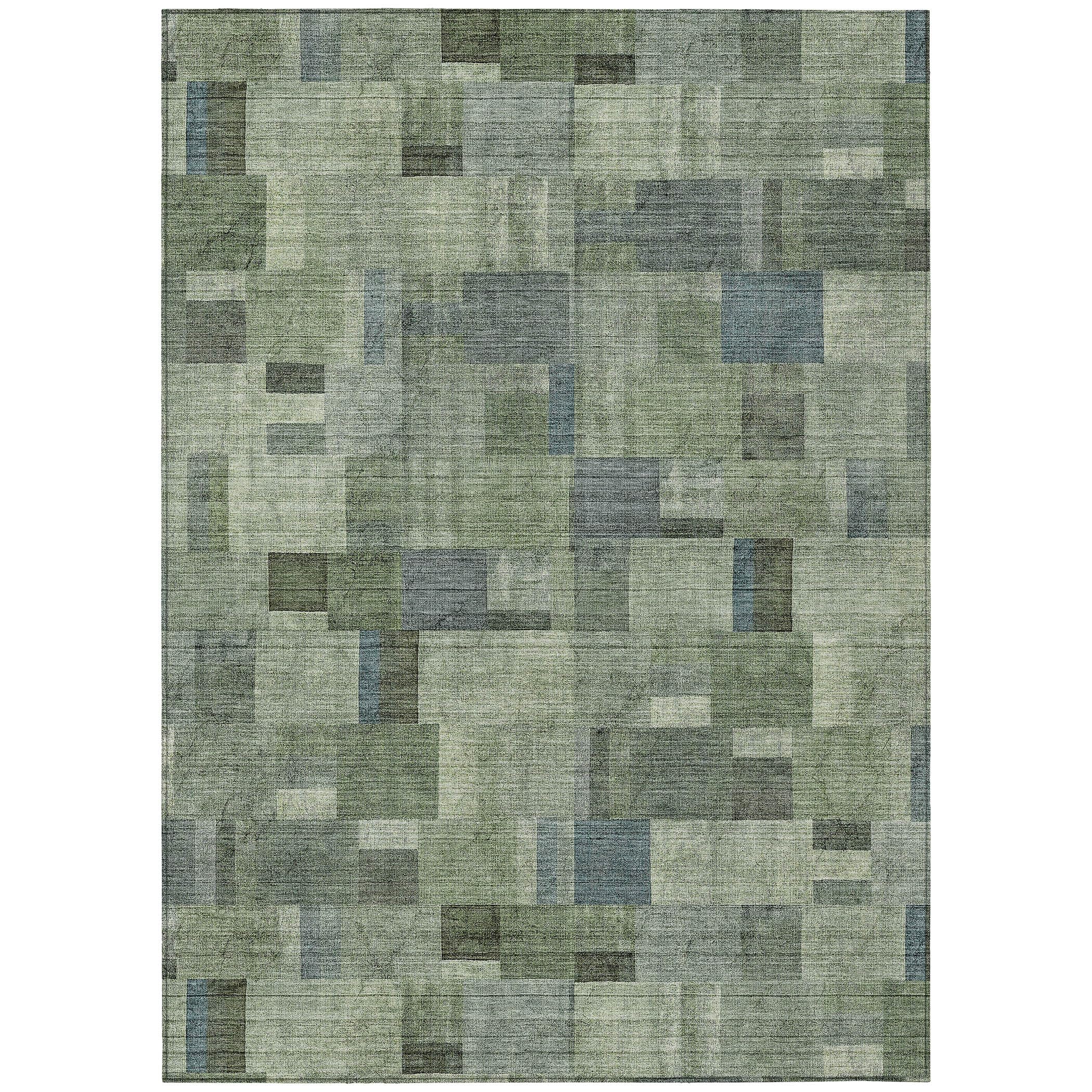 Addison Rugs Chantille ACN639 Green 2'6" x 3'10" Indoor Outdoor Area Rug, Easy Clean, Machine Washable, Non Shedding, Bedroom, Living Room, Dining Room, Kitchen, Patio Rug