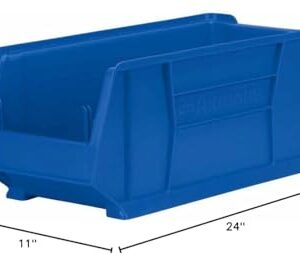 SI Shelving Inc. 24" d x 11" w x 10" h Super-Size Akro Bins Storage Bins, Blue, 4 Count