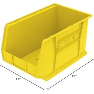 SI Shelving Inc. 18" d x 11" w x 10" h Akro Bins Stacking Storage Bins, Yellow, 6 Count