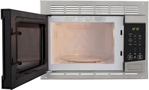 RV Stainless Steel Microwave Oven with Turntable - 1.0 Cu. Ft. Capacity | Includes Trim Kit for Easy Installation & Stylish Finish