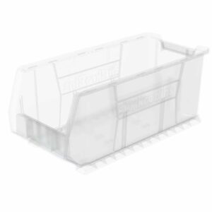 si shelving inc. 24" d x 11" w x 10" h super-size akro bins storage bins, clear, 4 count