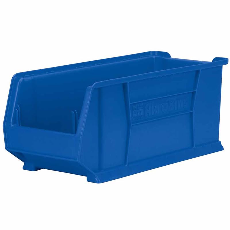 SI Shelving Inc. 24" d x 11" w x 10" h Super-Size Akro Bins Storage Bins, Blue, 4 Count