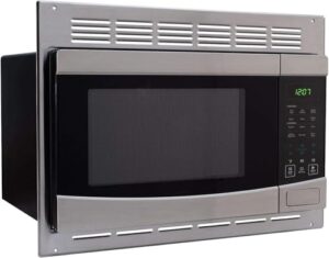 rv stainless steel microwave oven with turntable - 1.0 cu. ft. capacity | includes trim kit for easy installation & stylish finish