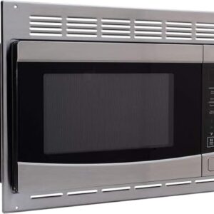 RV Stainless Steel Microwave Oven with Turntable - 1.0 Cu. Ft. Capacity | Includes Trim Kit for Easy Installation & Stylish Finish