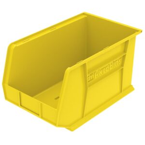 si shelving inc. 18" d x 11" w x 10" h akro bins stacking storage bins, yellow, 6 count