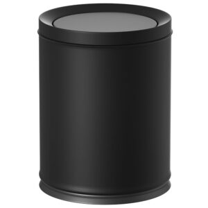 12l/3gal black bathroom trash can with lid,swing top trash can for bathroom, modern trash can for bathroom,bedroom,living room,office,laundry,hotel,bank