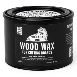 walrus oil - wood wax, 14 oz jar, fda food-contact safe, cutting board wax and board cream