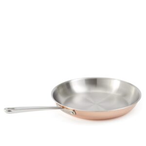 martha stewart martha 12" stainless steel saute fry pan - copper exterior/satin interior