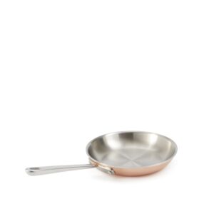 martha stewart martha 8" stainless steel saute fry pan - copper exterior/satin interior