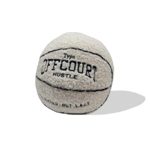 9.84inch cute offcourt basketball pillow,durable stuffed sport basketball plush toys,game lovers fans decoration gift (beige)