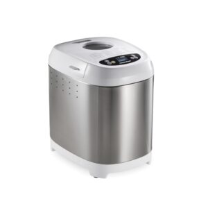 hamilton beach digital electric bread maker machine artisan and gluten-free, 2 lbs capacity, 14 settings, white and stainless steel (29987)