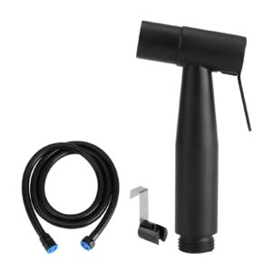 handheld bidet sprayer for toilet, stainless steel black bathroom bidet sprayer set, perfect for feminine hygiene, baby diaper cloth washer&reduce toilet paper waste