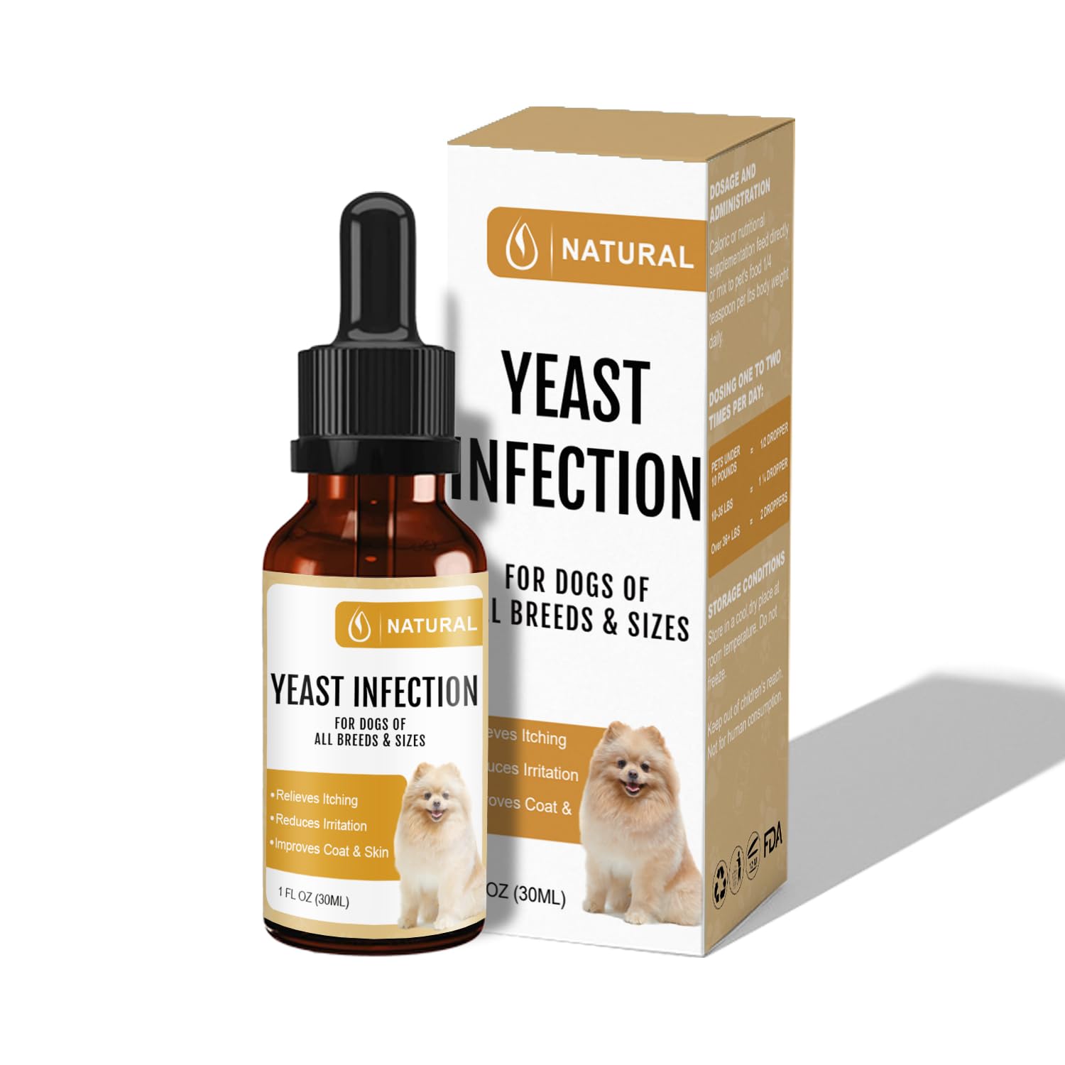 SZYCKJGS Yeast Infection Treatment for Dogs | Supports Healthy Itch Relief, Inflammation Relief, Allergy Relief & More | Dog Yeast Ear Infection Treatment- 1 fl oz