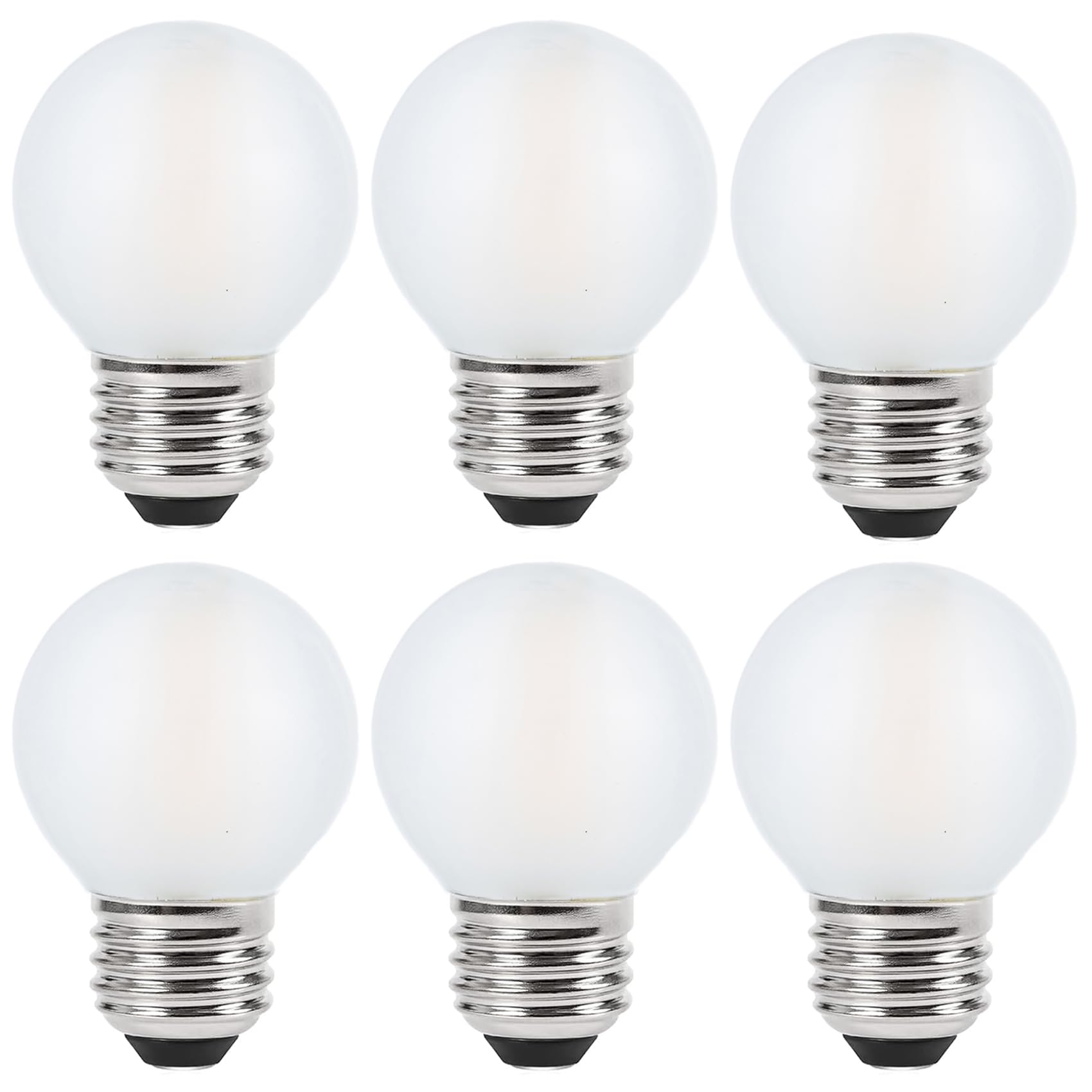 Sunaiony Frosted E26 LED Bulb 4W Dimmable Warm White 2700K, 40 Watt Equivalent LED Light Bulbs, G16.5 Edison LED Frosted Globe Light Bulbs, Vintage Light Bulbs for Chandelier, Pendant, Vanity, 6Pack