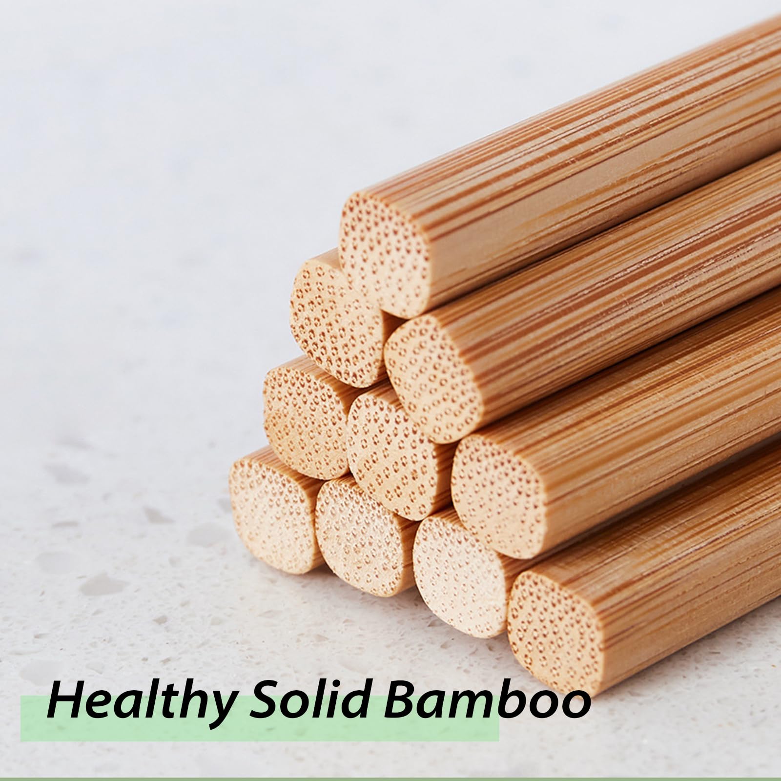 10 Pairs Chinese Traditional Style Chopsticks, Natural Bamboo Chopsticks Reusable, 9.45inch/ 24cm Non-slip Chopsticks For Restaurant Eating Cooking, Lightweight Healthy Chopstick, Rabbit