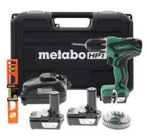 metabo hpt ds10dfl2 12v drill driver kit with 1402-0900 johnson level