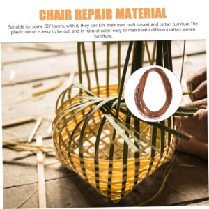 Angoily 1 Roll Reed Cane Wicker Repair Kit Patio Chair Repair Kit Bamboo Flat Sticks Chair Repair Wicker Natural Bamboo Sticks Bamboo Slats Wood Strips for Crafts Pe Plastic Rattan Chair