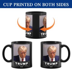 2025 Trump Mug, Black Double Sided Printing Trump Coffee Mugs with Handle for Home Office Daily Drink, Trump Coffee Cup for Brother Father Family Friends