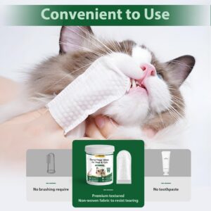 LANBEIDE Teeth Cleaning Wipes for Dogs & Cats 120 Counts, Pet Dental Care Finger Wipes for Reducing Plaque & Tartar, Breath Freshener Dental and Gum Care Finger Pet Wipes, No Hard Toothbrush