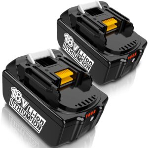 poeosas 2 pack replacement for makita 18v battery 6.0ah 18 volt battery compatible with makita bl1860 bl1850b bl1850 bl1840 bl1840b bl1830b bl1830 bl1815 bl1815b lxt400 with led indicator