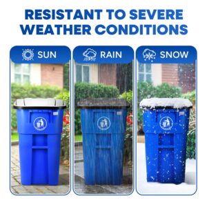 PLASTIC PRINCE 50-Gallon Recycle Rollout Trash Can with Lid, Commercial Heavy-Duty Whelled Outdoor Garbage Can, Blue