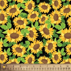 sunflowers garden cotton fabric by the yard