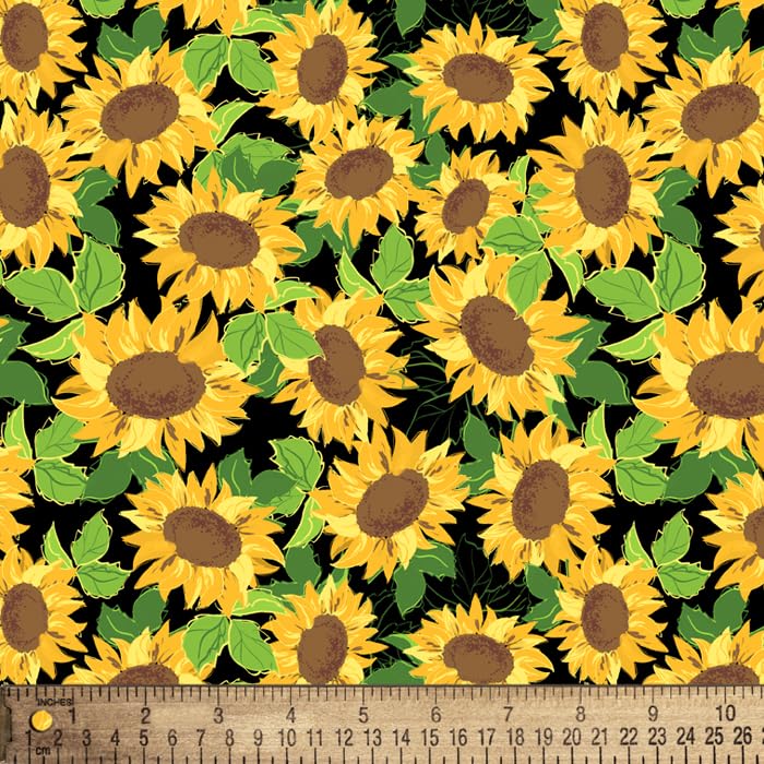 Sunflowers Garden Cotton Fabric by The Yard