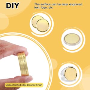 10pcs Brass Laser Engraving Blanks Blank Challenge Frosted Coin with Acrylic Protection Box - 40mm for DIY Crafts Birthday Travel Commemorative Collection