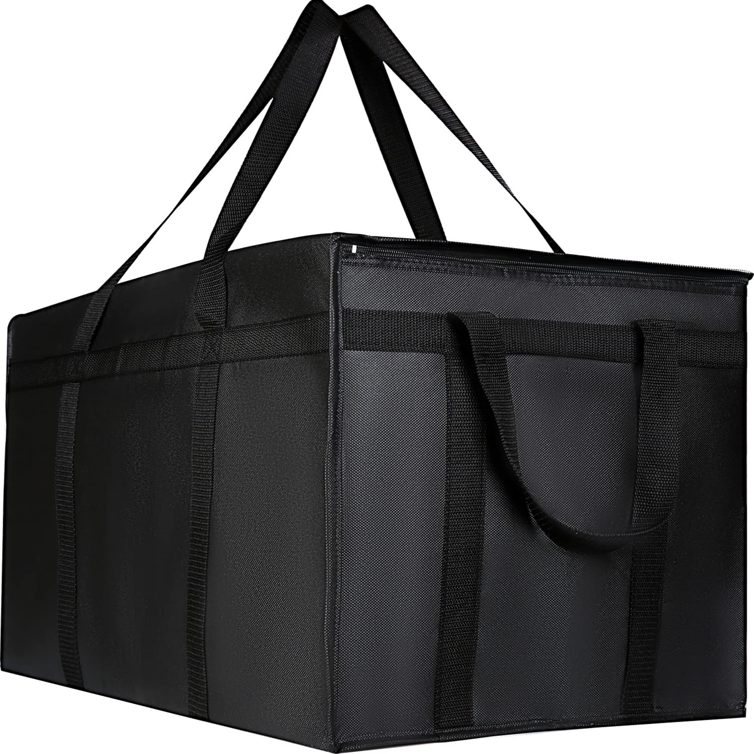 musbus catering bag for doordash 22x14x13 4 PACK XXXL Insulated Food Delivery Bag Cooler Bags Keep Food Warm Catering Therma Cooler Bags Therma Shopper hot Black 22w x 14 lx 13d hot boxes