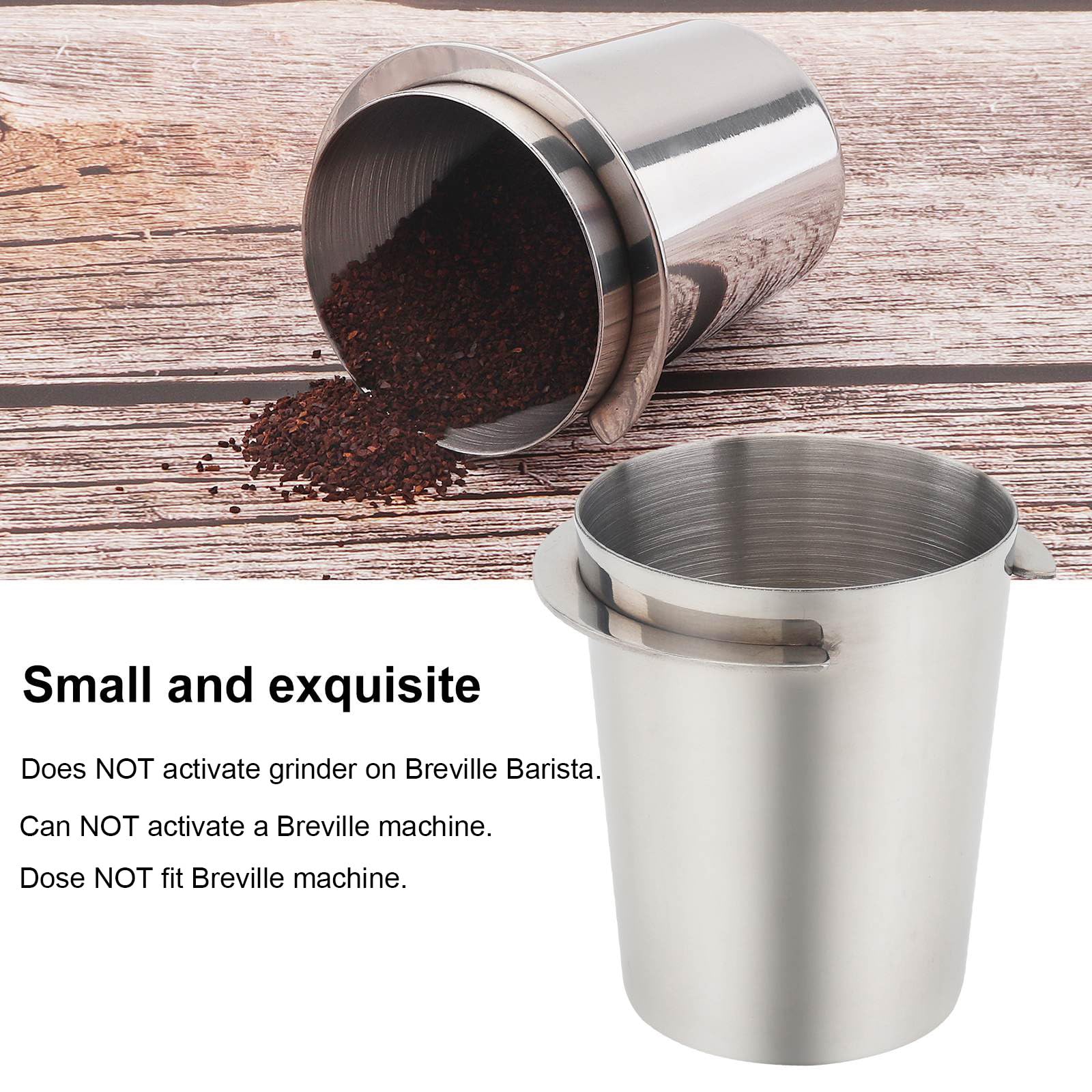 Coffee Dosing Cup 58mm, Stainless Steel Espresso Coffee Dosing Cup Espresso Coffee Machine Accessories, Coffee Powder Feeder Part Coffee Grinder Powder Cup Compatible with 58mm Portafilter