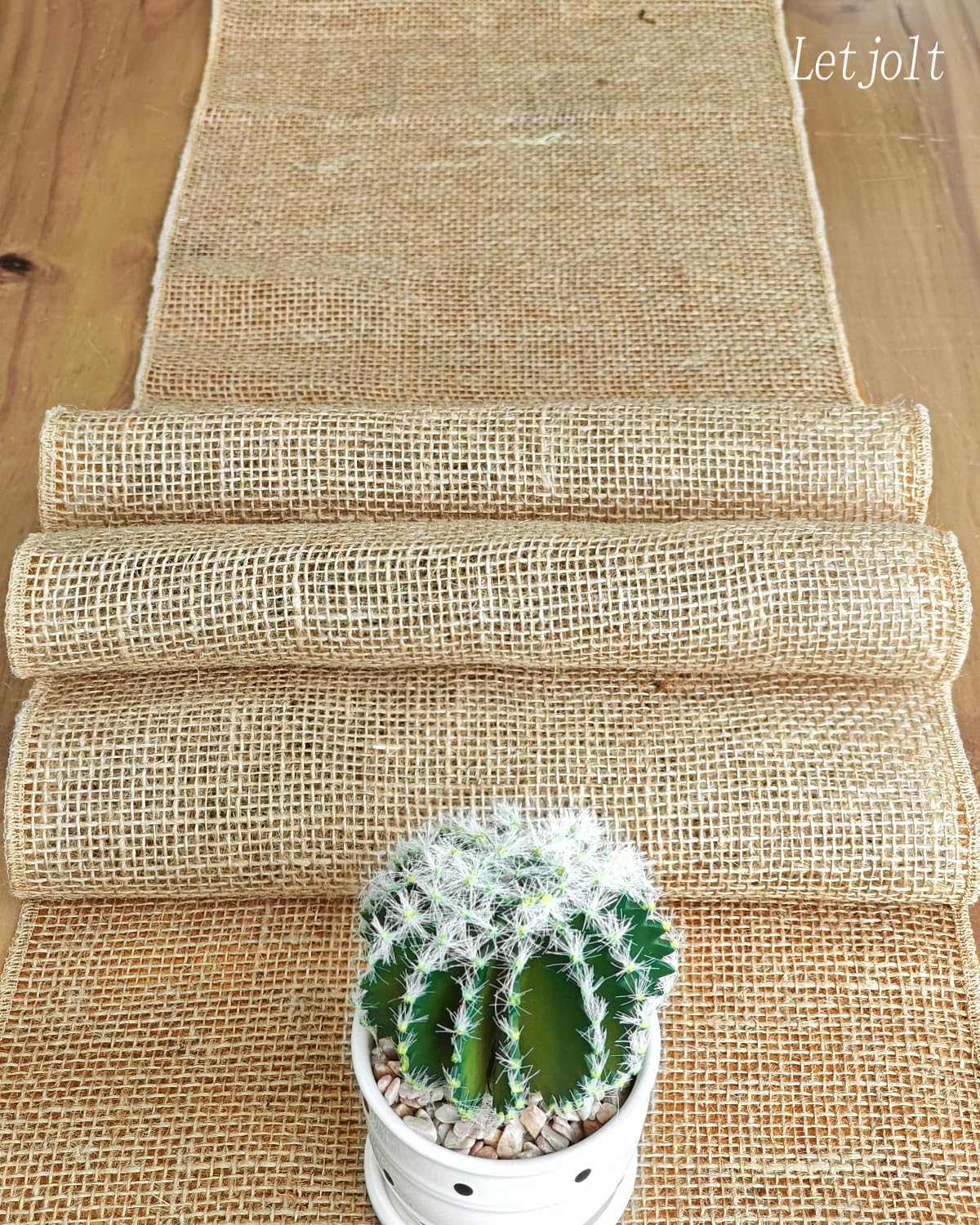 Letjolt Burlap Table Runner 72 Inches Farmhouse Thanksgiving Table Runner Jute Table Runner Christmas Table Decor Jute Woven Fabric