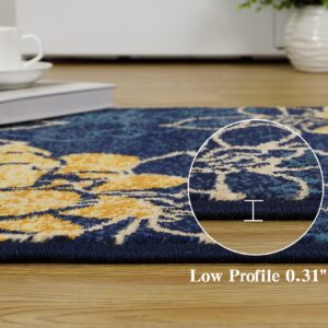 GlowSol Area Rug 9x12 Large Modern Rug Floral Rugs for Living Room Bedroom Thick Durable Stain-Resistant Rug Low Pile Dining Office Mat Non-Shedding Carpet for Bedroom Nursery Basement Decor