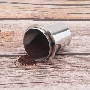 Coffee Dosing Cup 58mm, Stainless Steel Espresso Coffee Dosing Cup Espresso Coffee Machine Accessories, Coffee Powder Feeder Part Coffee Grinder Powder Cup Compatible with 58mm Portafilter