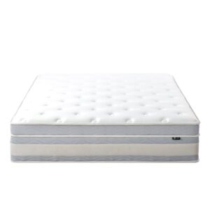 ZINUS 14 Inch Cooling Comfort Support Hybrid Mattress [New Version], King, Fiberglass Free, Medium Plush, Cooling Motion Isolation, Certified Safe Foams & Fabric, Mattress in A Box