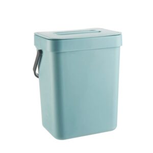 3l portable kitchen compost bin with lid, wall mounted design, easy storage, no more mess, pp material for bathroom kitchen (blue)