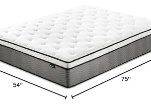 ZINUS 12 Inch True Support Hybrid Mattress [New Version], Full, Fiberglass Free, Medium Feel, Motion Isolation, Certified Safe Foams & Fabric, Mattress in A Box