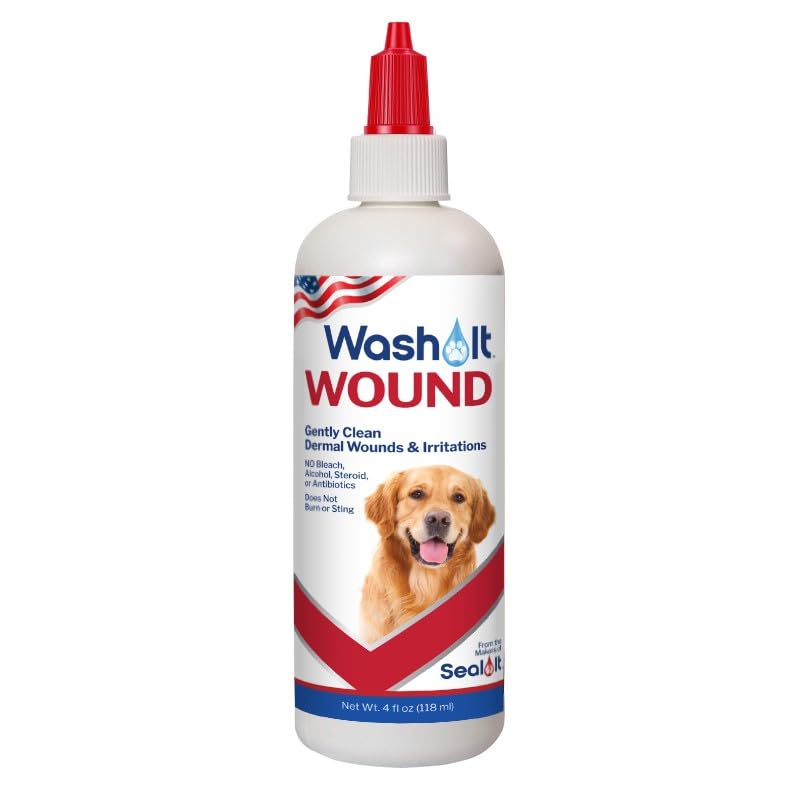 Wash-It Wound Wash for Dogs | Pet Wound Care for Dogs with Hypochlorous Acid to Clean Wounds, Cuts, Burns & Irritation & Prevents Infection | US-Made Dog Wound Care & Safe for All Animals (4oz)