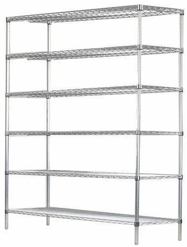 Omega 14" Deep x 48" Wide x 63" High 6 Tier Chrome Starter Shelving Unit