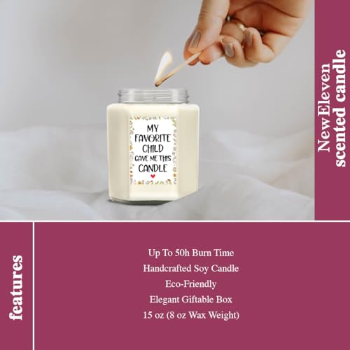 NewEleven Christmas Gifts for Mom from Daughter, Son, Kids - Funny Mom Gifts - Best Birthday Gifts Ideas for Mom, Mother, Wife, New Mom, Bonus Mom from Daughter, Son, Husband - 8 Oz Candle