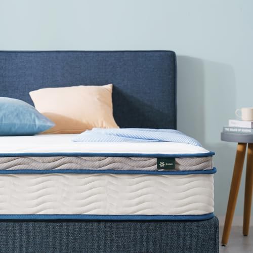 ZINUS 8 Inch Spring Sensation Hybrid Mattress [New Version], King, Fiberglass Free, Medium Firmness, Durable Support, Certified Safe Foams & Fabric, Mattress in A Box