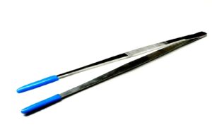 12 inch tweezer with pvc rubber tips coated straight flat tip stainless steel forceps steam ultrasonic cleaning tweezer | non-marring | good grip | jewelry | hobby crafts industrial electronic by jts