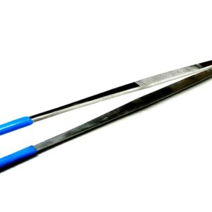 12 Inch Tweezer with PVC Rubber Tips Coated Straight Flat Tip Stainless Steel Forceps Steam Ultrasonic Cleaning Tweezer | Non-Marring | Good Grip | Jewelry | Hobby Crafts Industrial Electronic By JTS