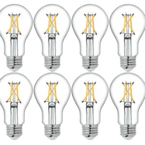 GE Relax 8-Pack A19 60 Watt Equivalent Crystal Clear Soft White Dimmable LED Light Bulbs