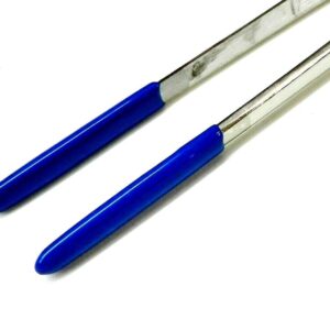 12 Inch Tweezer with PVC Rubber Tips Coated Straight Flat Tip Stainless Steel Forceps Steam Ultrasonic Cleaning Tweezer | Non-Marring | Good Grip | Jewelry | Hobby Crafts Industrial Electronic By JTS